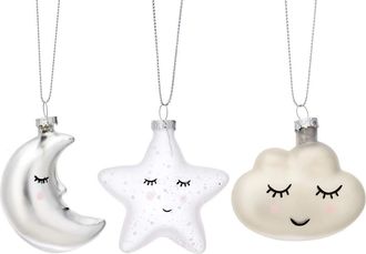 Sass & Belle RUBYXM126 - Weihnachtsschmuck f&uuml;r den Tannenbaum Sweet Dreams - 3er Set mit Wolke, Mond und Stern