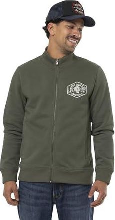Von Dutch Sweat Homme col Montant en Molleton avec Print Devant & Dos, Kaki Taille L
