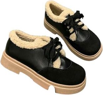 Generic YUJIEBB Bottes de neige en coton pour femme - Automne et hiver - Doubl&eacute;es - Talon plat, Version am&eacute;lior&eacute;e noire, 39.5 EU