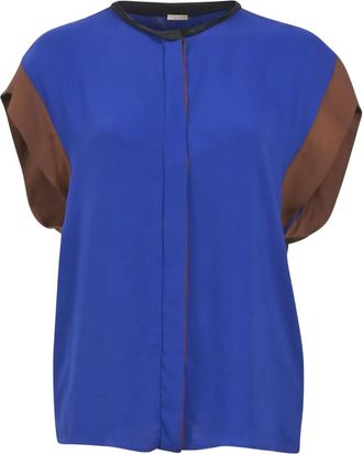 Bottega Veneta Bluse in Colour-Block-Optik - Blau