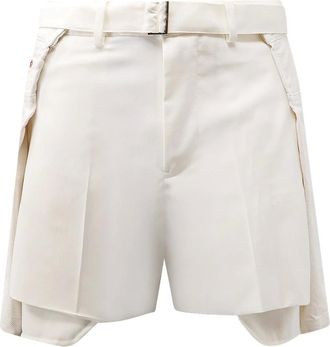 sacai Femme, Shorts, Beige, Taille: 40 FR Short Shorts