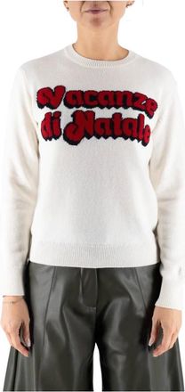 MC2 Saint Barth Femme, Pulls, Blanc, Taille: 36 FR Pull ras du cou Vacanze di Natale