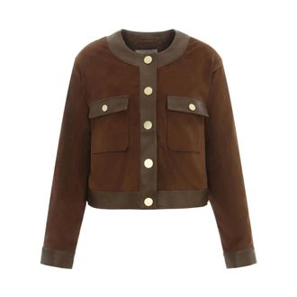 Urban Code Femme, Vestes, Brun, Taille: 38 FR Veste en Fausse Suede Sans Col