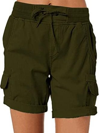 ORANDESIGNE Bermuda Pantalon de Randonnée pour Femme 15cm Short Cargo, Pantalon de Trekking dextérieur léger à séchage Rapide avec Poches pour la Golf Camping Voy