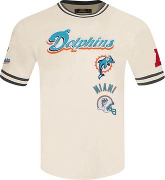 Pro Standard Mens NFL Miami Dolphins Retro Classics Short Sleeve Tee Eggshell/Black L