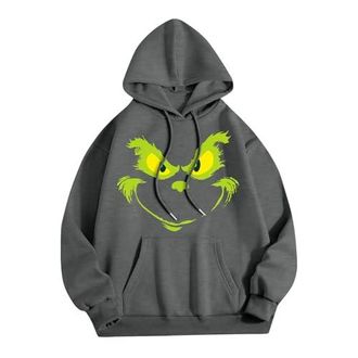 Generic Le Grinch Sweat A Capuche Femme Polaire Oversize Adulte Deguisement Vêtements Noël The Pull Chaud Costume Pilou Noel Sweet Hiver Femmes Moche 2025 Chr
