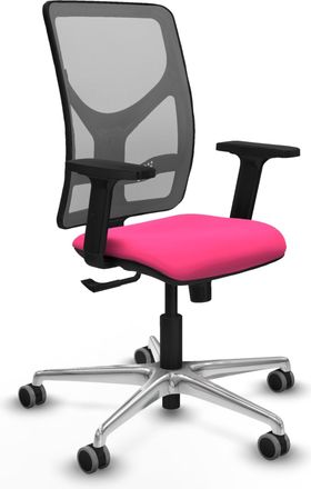 Piqueras y Crespo Rosa Schreibtischstuhl mit 2D-Armen, h&ouml;henverstellbare Lendenwirbelst&uuml;tze, ausgestattet mit 3 Positionen und Schneideschaum, Grau/Rosa