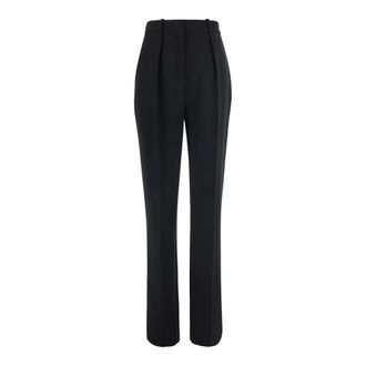 Elisabetta Franchi Femme, Pantalons, Noir, Taille: 42 FR Pantalon en cr&ecirc;pe l&eacute;ger