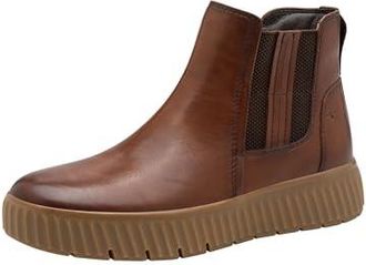 Tamaris Comfort bottines femme cuir avec fermeture &eacute;clair, Cognac Nappa, 42 EU