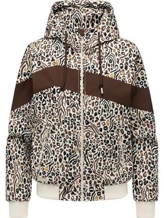 Ragwear Veste de transition l&eacute;g&egrave;re, imperm&eacute;able, coupe-vent et respirante, courte avec capuche et imprim&eacute; animal Oggie Block Leo YOUMODO XS &agrave; 3XL, marron, XL