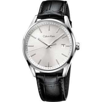 Calvin Klein Homme, Accessoires, Gris, Taille: ONE Size Élégante montre à quartz argentée