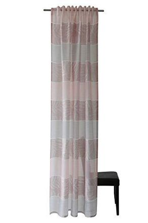 Homing halbtransparenter Vorhang quergestreift Rose (1St&uuml;ck) 245 x 140 cm (HxB) 5411-19, 140 x 245 cm