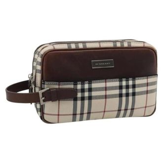 Burberry unisex, Pre-owned, Beige, Taille: ONE Size Pre-owned Vintage Canvas Clutch