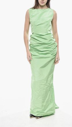 Super Blond Silk Mermaid Dress with Deep Back Neckline Super Blond