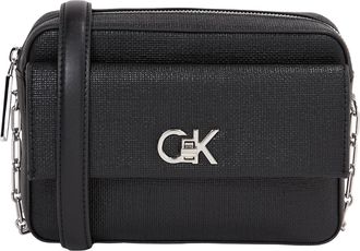 Calvin Klein Damen Crossbody Bag Tasche mit Tragekette, Schwarz (Ck Black), Einheitsgröße