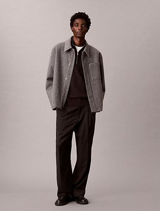 Calvin Klein Gef&uuml;llte Hemdjacke Aus Technischem Stoff - Heather Grey - Herren - XS