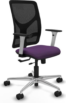 Piqueras y Crespo Schreibtischstuhl mit Armlehnen und hoher R&uuml;ckenlehne, h&ouml;henverstellbare Lendenwirbelst&uuml;tze, ausgestattet mit Syncro/Traslack und Schneideschaum, Schw