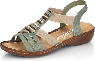 Rieker Damen Pantoletten 60851, Frauen Slipper,Sommerschuhe,sommerclogs,Schlupfschuhe,schluepfschuhe,Slides,Slip-ons,Mules,gr&uuml;n (52),40 EU / 6.5 UK