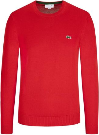 Lacoste Strick-Pullover mit Logo-Aufnäher, Regular Fit in