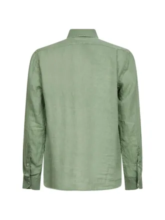 MC2 Saint Barth Mens Shirt Raphael Linen Green