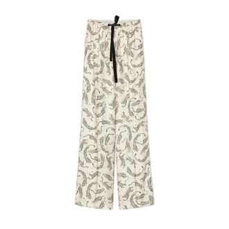 Forte_Forte Pantalon Large Imprim&eacute; L&eacute;opard - Femme - Pantalons - Blanc - Taille: 38 FR