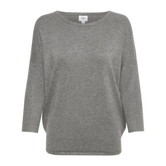 Saint Tropez Pull col rond gris chin&eacute; - Femme - Pulls - Gris - Taille: 46 FR