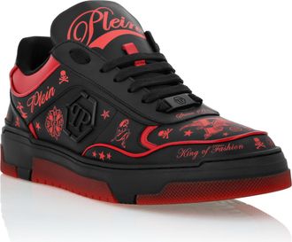Philipp Plein Nappa Leather Low Top Sneakers All-Over Plein