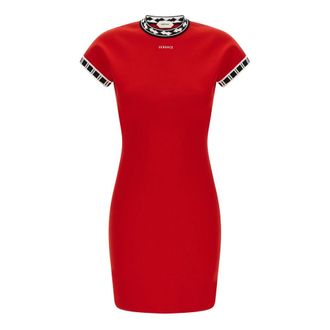 Versace Baumwoll-Strickkleid - - Dresses - Damen - Rot - L