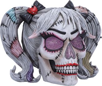 Nemesis Now Drop Dead Wunderschöner Totenkopf-Ornament, Harz, Weiß, 39 cm