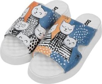 Dogo Femme Cuir Vegan Multicolore Chaussons - Family Portrait Motif