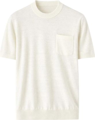 Paolo Pecora Homme, Pulls, Beige, Taille: L T-shirt &agrave; poche poitrine
