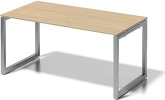Bisley Cito Schreibtisch, 740 mm höhenfixes O-Gestell, Metall, Mp355 Dekor Ahorn, Gestell Silber, 80 x 160 x 85 cm