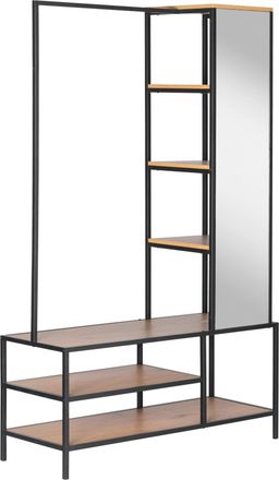 MID.YOU Mid.you Garderobe, Natur, Schwarz, Metall, Glas, Holzwerkstoff, 7 Fächer, 110x177x40 cm, Garderobe, Garderoben-Sets & Serien