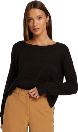Only Damen Dünner Strick Pullover | Langarm Rundhals Knitted Sweater | Basic Stretch Jumper ONLCAVIAR, Farben:Schwarz, Größe:XS