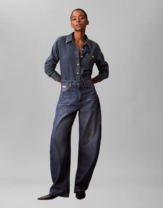 Calvin Klein Jeans Jean ultra bouffant - Bleu fonc&eacute;-Bleu marine