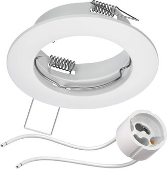 LEDs Com Decken-Einbaurahmen FERE Einbaurahmen weiß matt (LED/Halogen/GU10/MR16/PAR16/50mm) inkl. GU10 Fassung