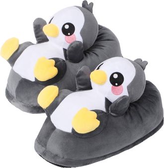 Corimori S&uuml;&szlig;e Pl&uuml;sch Hausschuhe (10+ Designs) Pinguin Pablo Slipper Einheitsgr&ouml;&szlig;e 25-33,5 Unisex Pantoffeln Schwarz Wei&szlig;