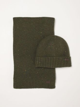 Barbour Coffret cadeau bonnet et &eacute;charpe en m&eacute;lange de laine avec logo appliqu&eacute;