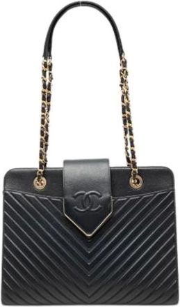 Chanel Sac cabas matelass&eacute; en cuir de veau Pre-owned - Femme - Pre-owned - Noir - Taille: ONE Size