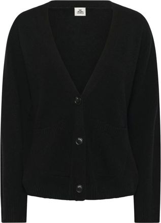 Karen by Simonsen Femme, Pulls, Noir, Taille: 46 FR Cardigan Boutonn&eacute; Textur&eacute;