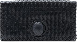 Bottega Veneta Clutches - Nappa Intrecciato Turn Lock Clutch - Gr. unisize - in Schwarz - f&uuml;r Damen