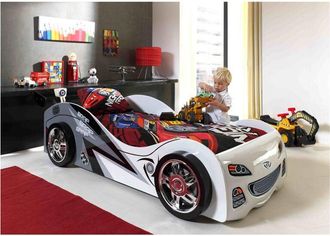 M&S Collection M&s - Lit voiture 90x200 cm gris et blanc - carino