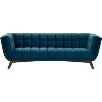 Rendez-Vous D&eacute;co Rendez-vous D&eacute;co - Canap&eacute; 3 places en velours bleu fonc&eacute; - mona