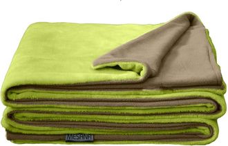 Mesana Wohndecke Decke Bella gr&uuml;n Wendeoptik Polyester Microfaser-Nicky Pl&uuml;sch 150x200cm Tagesdecke Kuscheldecke Zudecke Sofadecke kuschelig warm