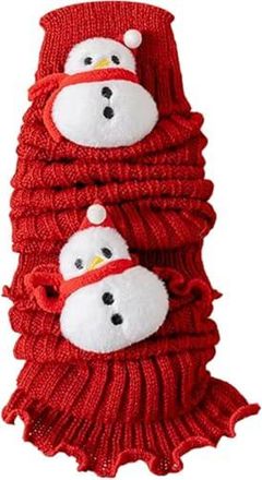 Generic Jambi&egrave;res de No&euml;l pour filles - Jolies bordures de P&egrave;re No&euml;l - Chaussettes dhiver chaudes pour style festif, Rouge, taille unique