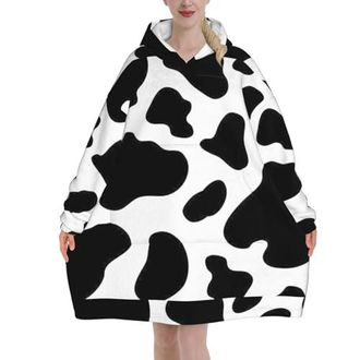 Generic Couverture &agrave; capuche surdimensionn&eacute;e avec manches pour int&eacute;rieur et ext&eacute;rieur Motif vache