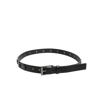 Dolce & Gabbana G&uuml;rtel aus Kalbsleder mit DG-Logo und Nietenbesatz - - Accessories - Herren - Schwarzk - ONE SIZE