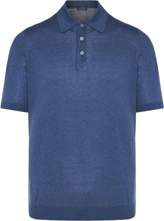 Barba Homme, Tops, Bleu, Taille: L Polo en Soie Tricot&eacute;e