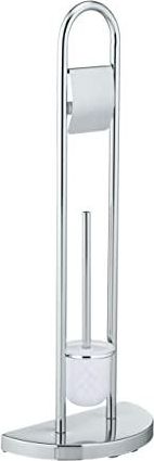 WENKO WC-Garnitur Raumwunder WC-B&uuml;rstenhalter, platzsparend, halber Standfu&szlig; Chrom