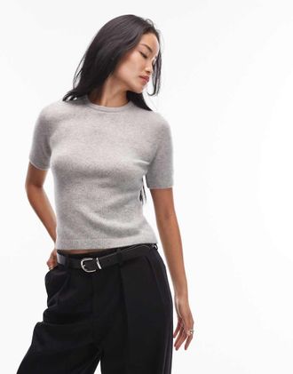 & Other Stories Top en maille fine de cachemire - Gris